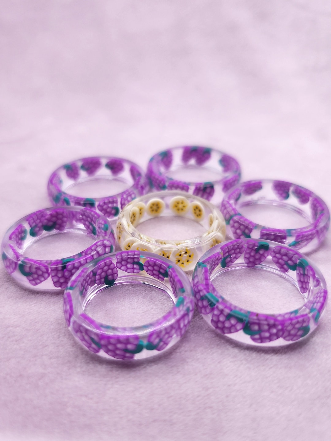Fruit Slice Resin Rings - Etsy