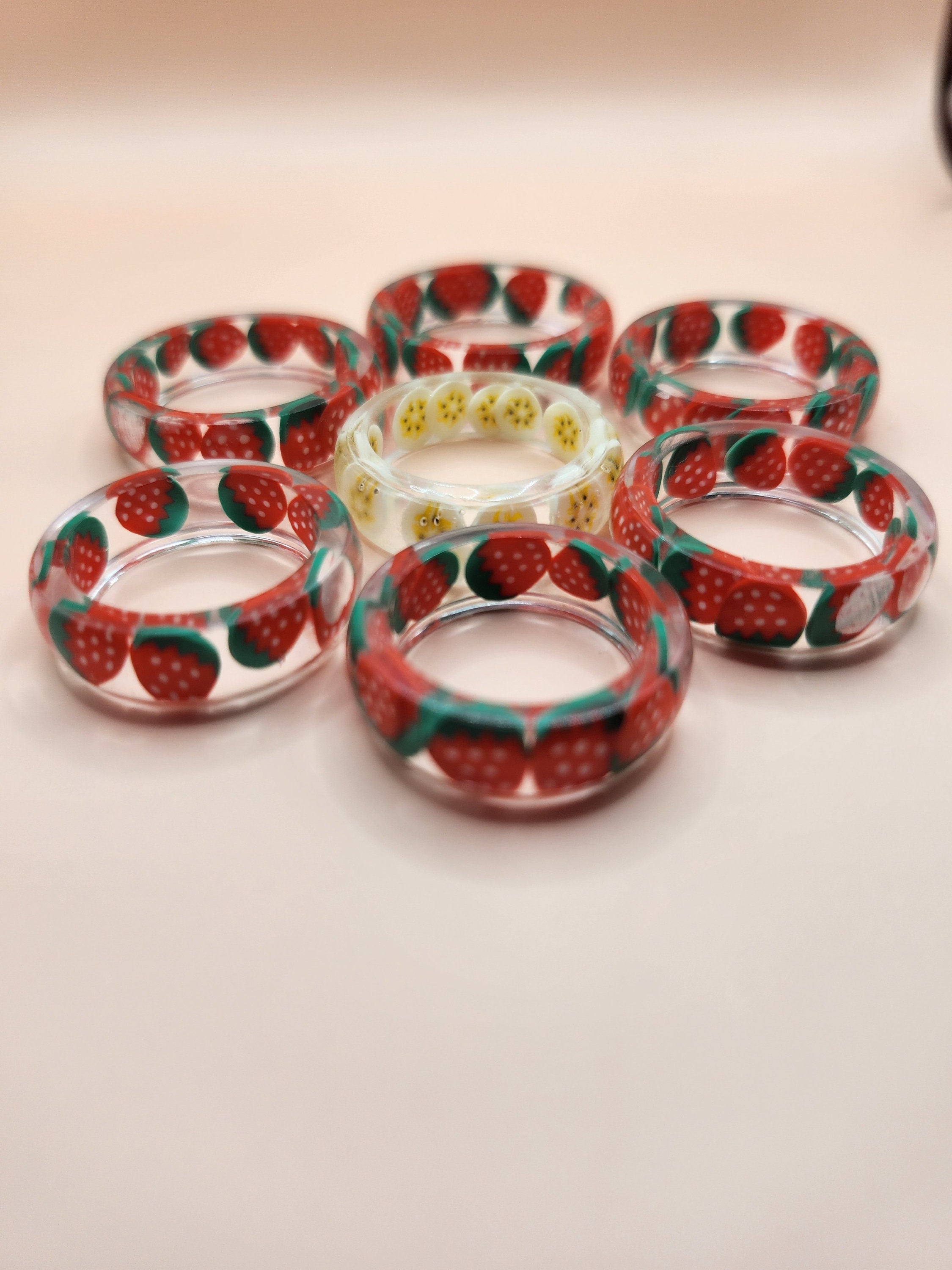 Fruit Slice Resin Rings - Etsy