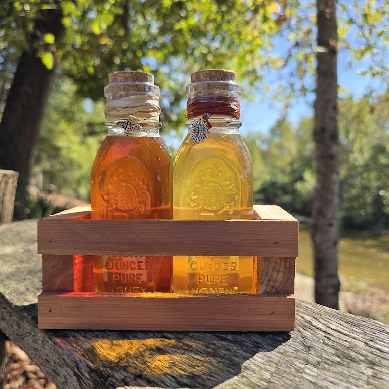 Missouri Natural Honey in Two Jar Wooden Crate Set L Straight From ...