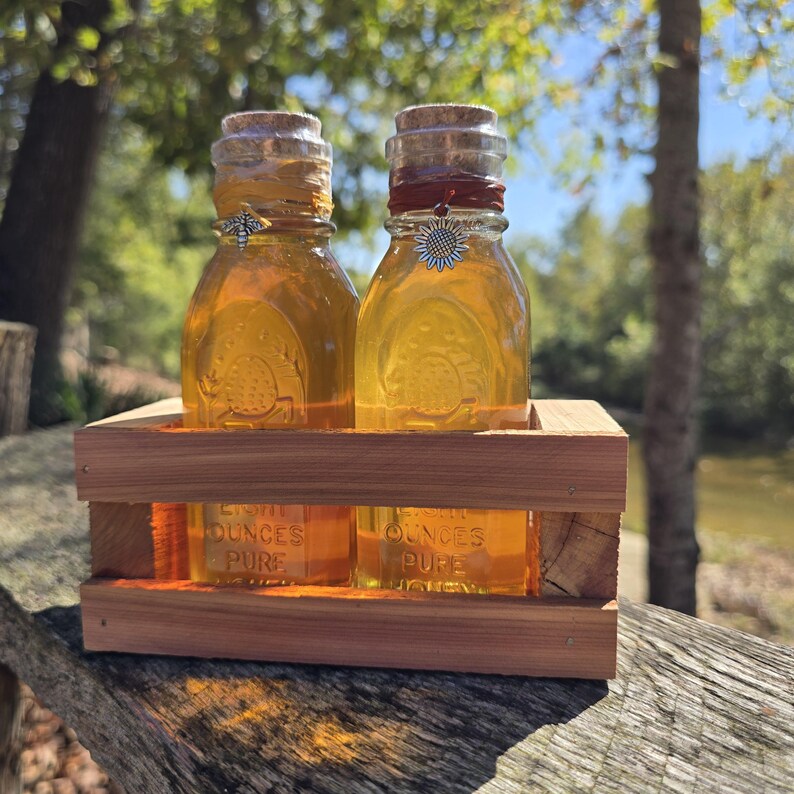 Missouri Natural Honey in Two Jar Wooden Crate Set L Straight From ...