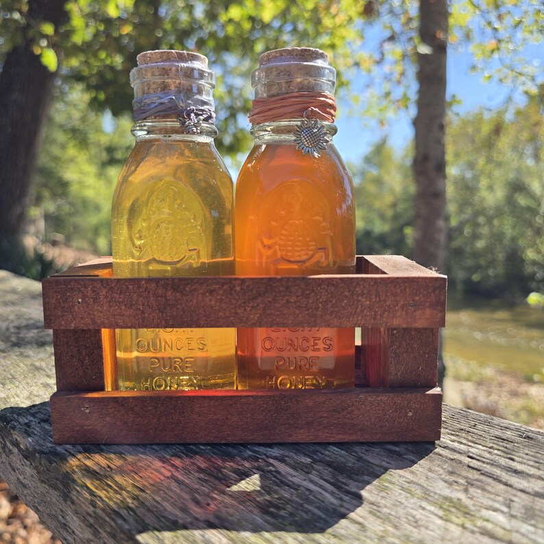 Missouri Natural Honey in Two Jar Wooden Crate Set L Straight From ...