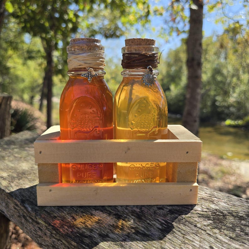 Missouri Natural Honey in Two Jar Wooden Crate Set L Straight From ...