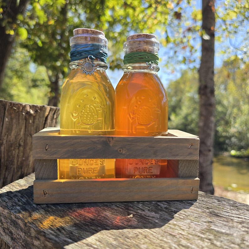 Missouri Natural Honey in Two Jar Wooden Crate Set L Straight From ...
