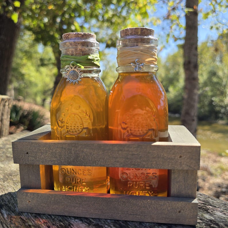 Missouri Natural Honey in Two Jar Wooden Crate Set L Straight From ...