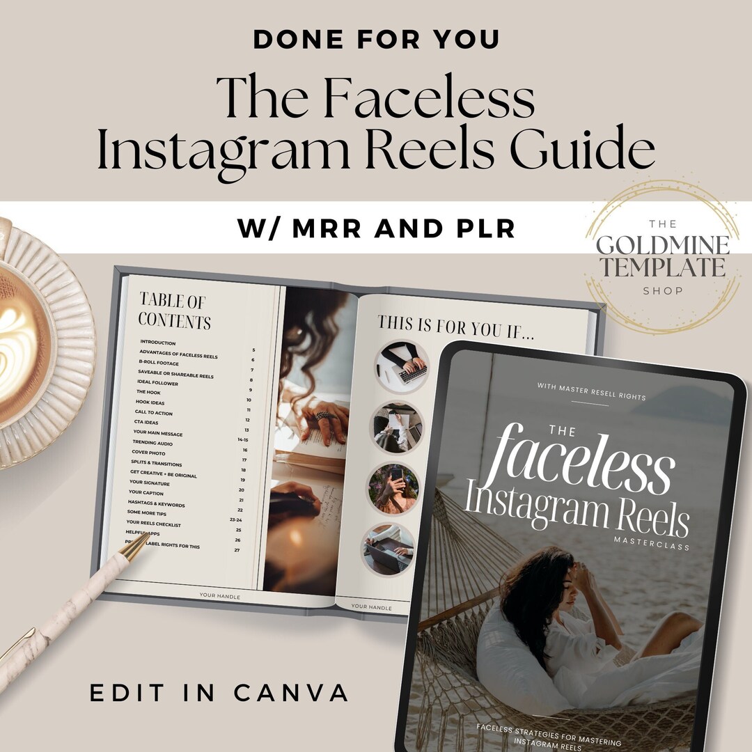 Faceless Instagram Reels Guide With Master Resell Rights, Instagram ...