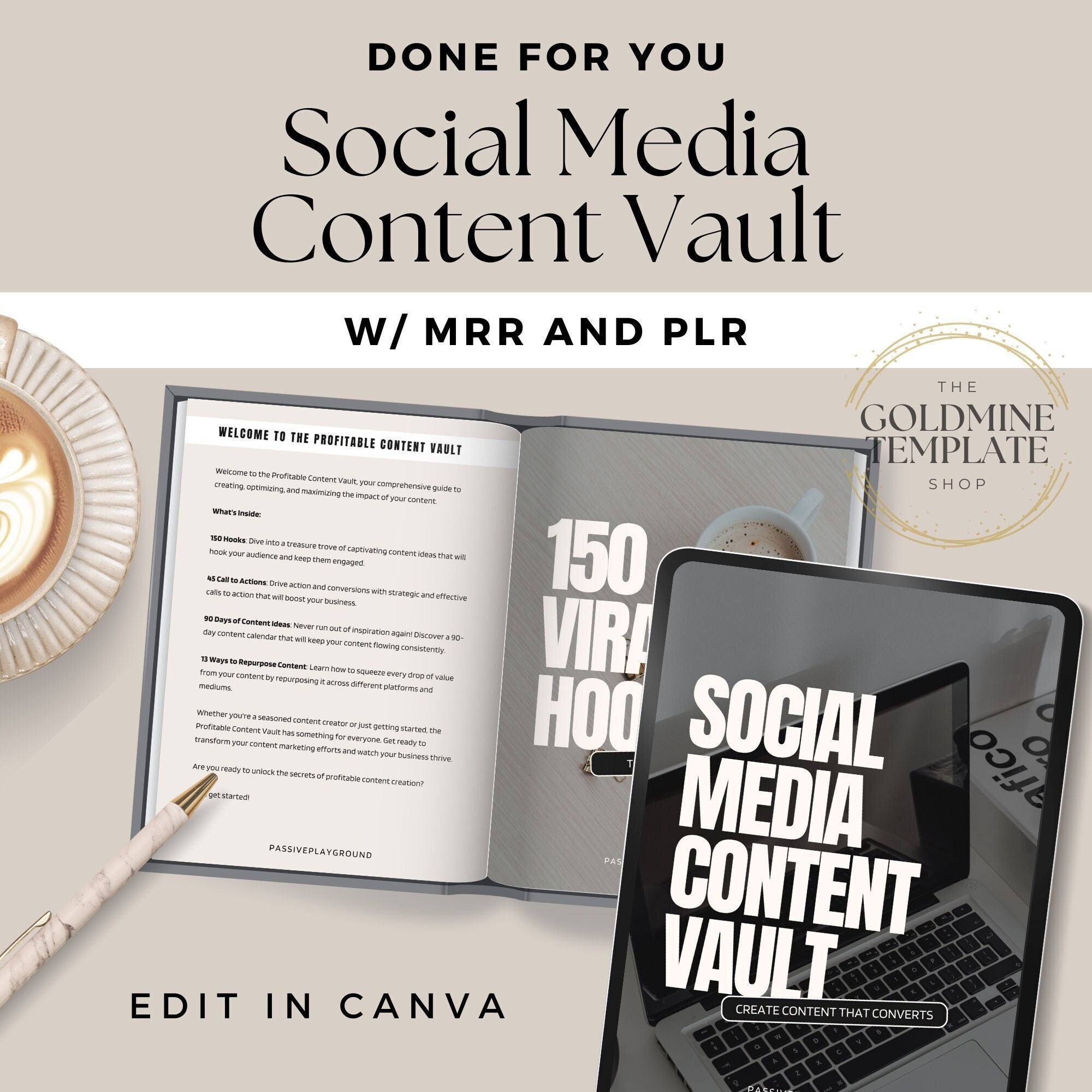 Social Media Content Vault Guide With Master Resell Rights and Private ...