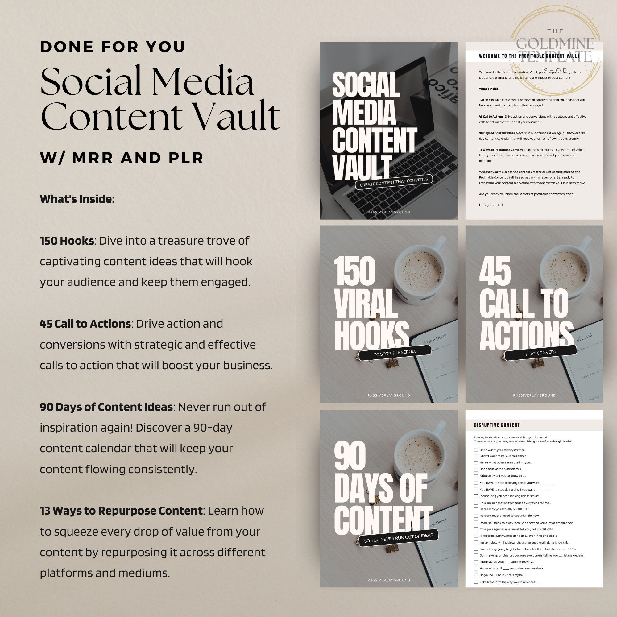Social Media Content Vault Guide With Master Resell Rights and Private ...