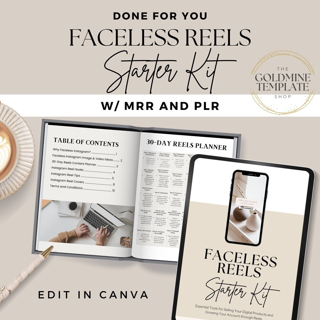 Faceless Reels Starter Kit With Master Resell Rights MRR and Private ...