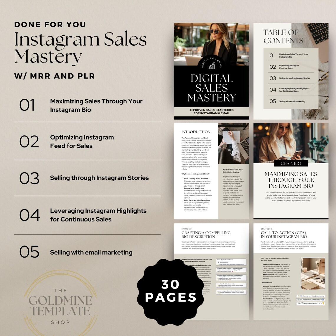 Done for You: Digital Sales Mastery Instagram Guide, Ebook W/ Master ...
