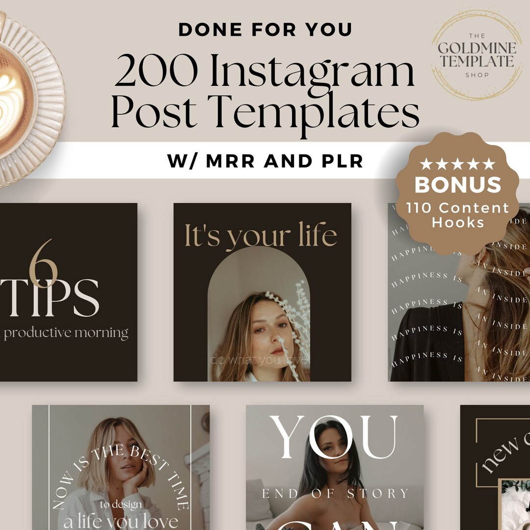 200 Instagram Post Templates, Marketing Templates, IG Engagement, IG ...