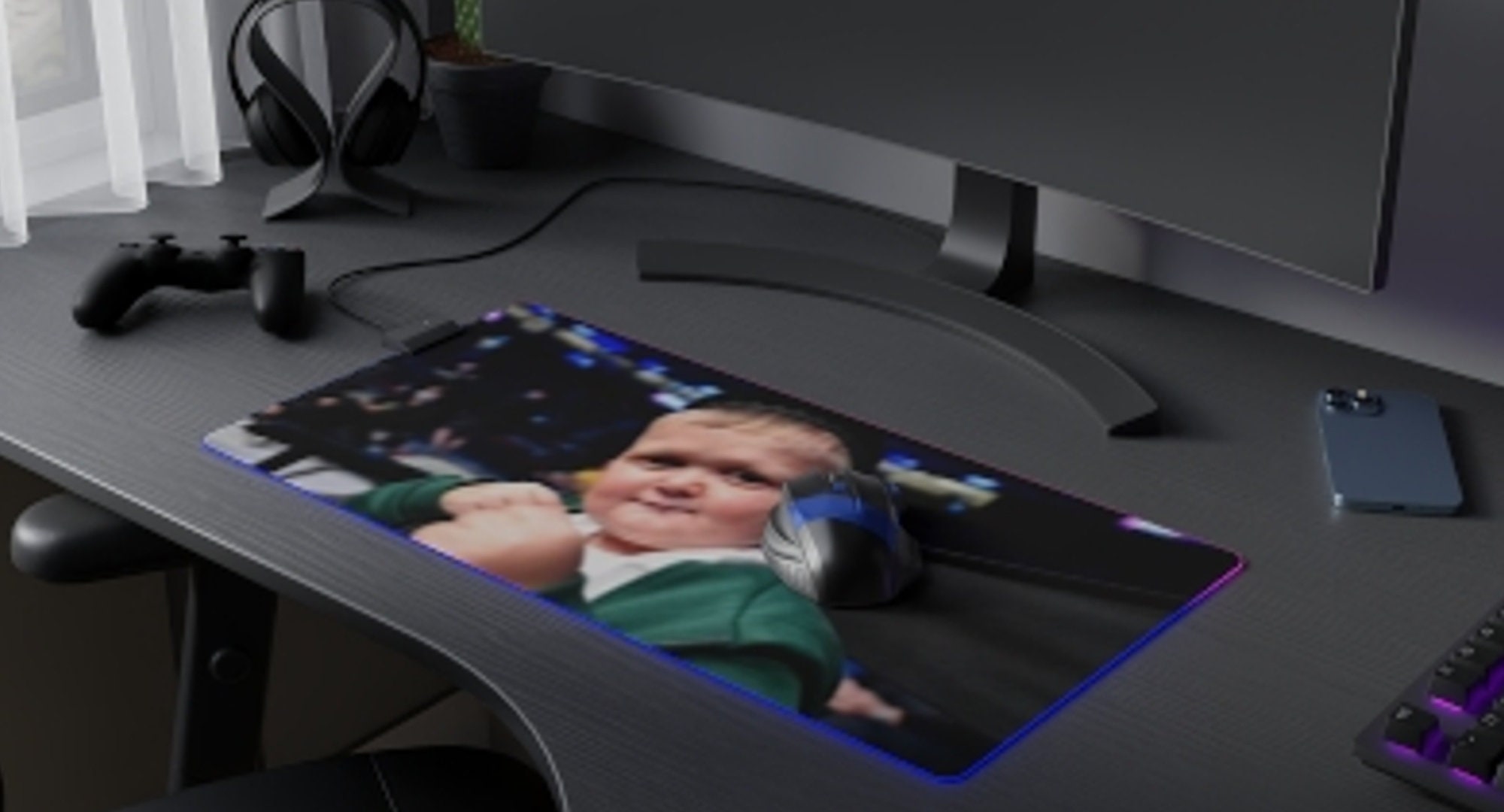Hasbulla LED Gaming Mouse Pad - Etsy