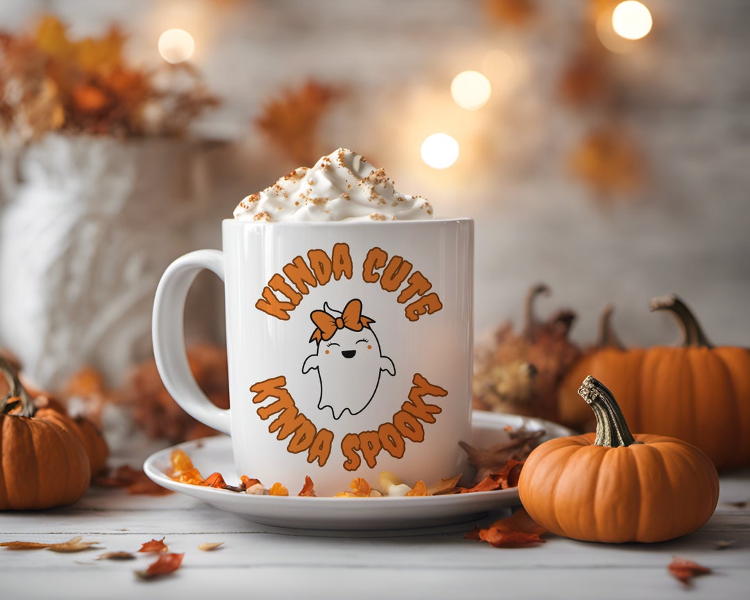 Kinda Cute Kinda Spooky Ghost Coffee Mug & Coaster Set, Spooky Gift ...