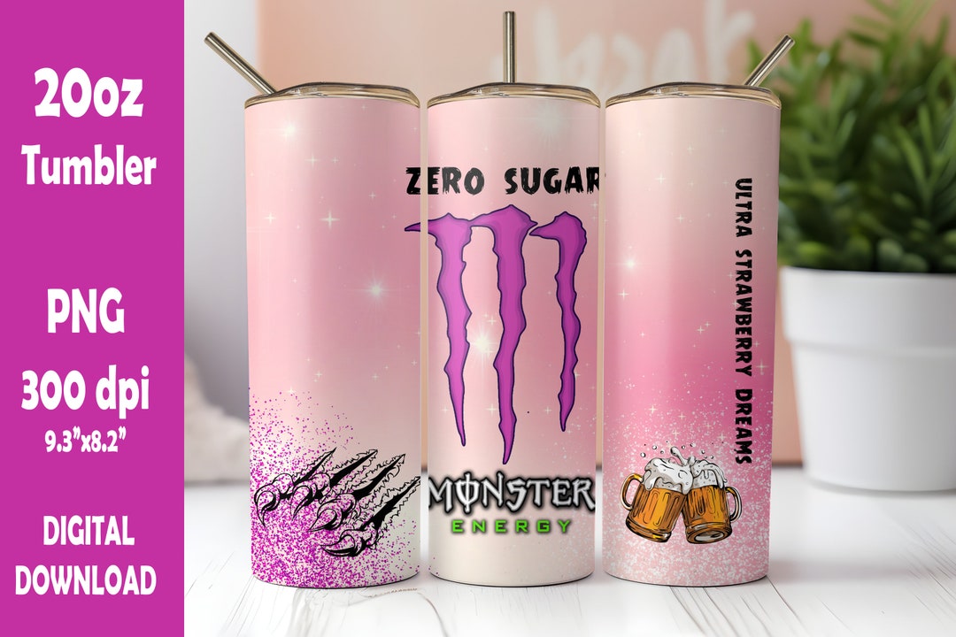 Monster Energy Drink Tumbler Wrap Zero Sugar Monster - Etsy