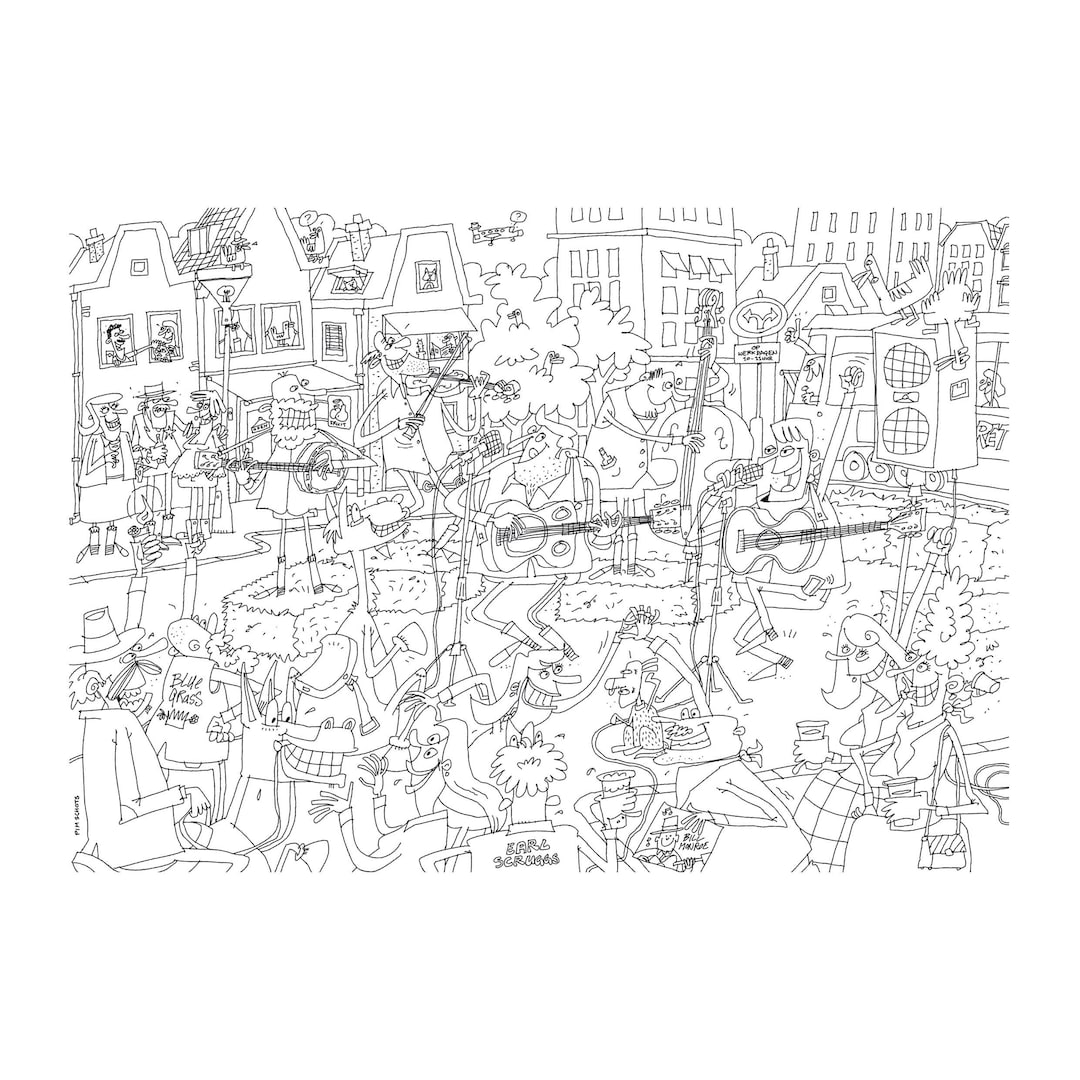 Loose Coloring Page Bluegrass Music Festival, Concert, Live Music ...