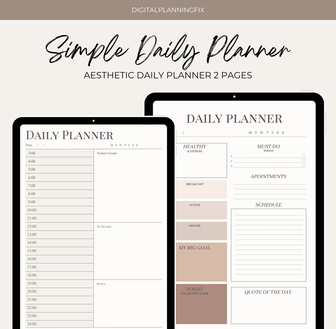 Daily Digital Planner Digital Planner Daily Checklist Planner iPad ...