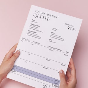 Travel Agent Quote Form Template, Travel Proposal Quote Document ...