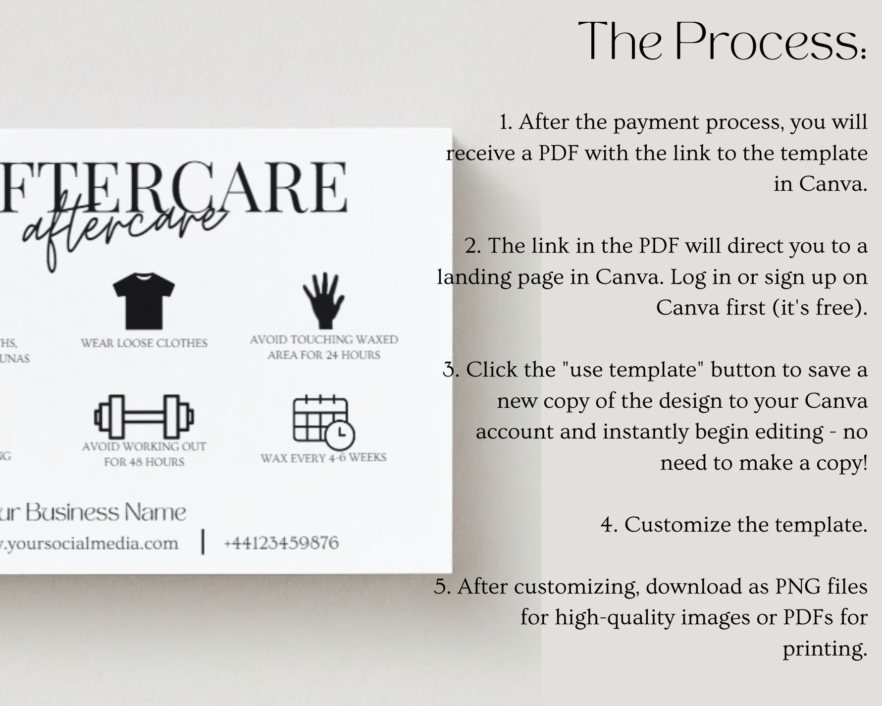 Aftercare Cards, Printable Esthetician Care Cards, Instruction Card ...