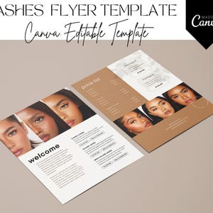 Minimalist Lash Business Flyer Template, Beauty Boutique Marketing ...