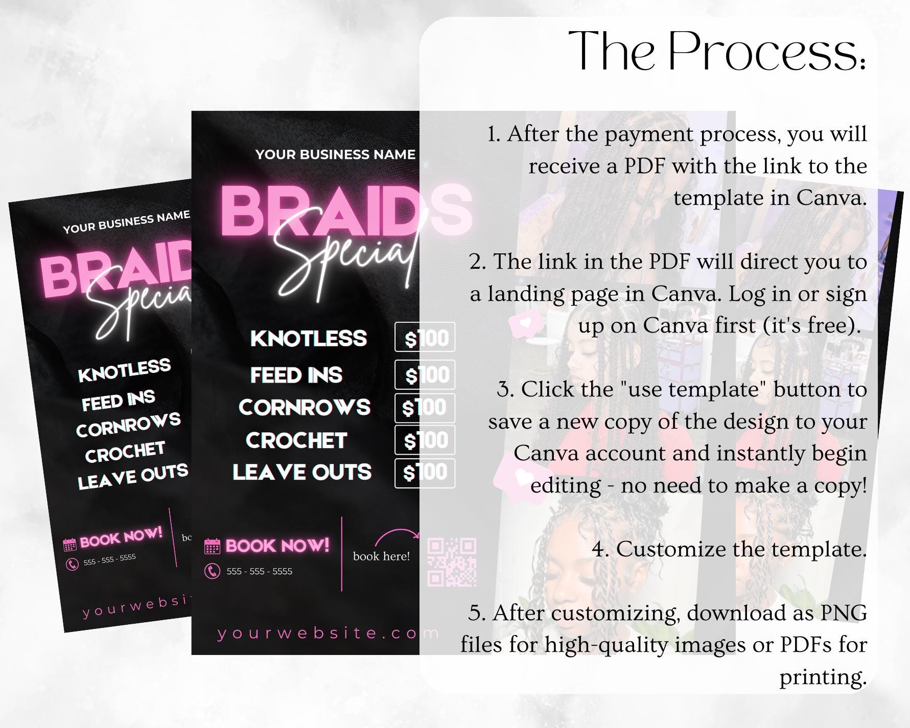 Braid Flyer, Knotless Braid Flyer, Locs Flyer, Hair Stylist Promo ...