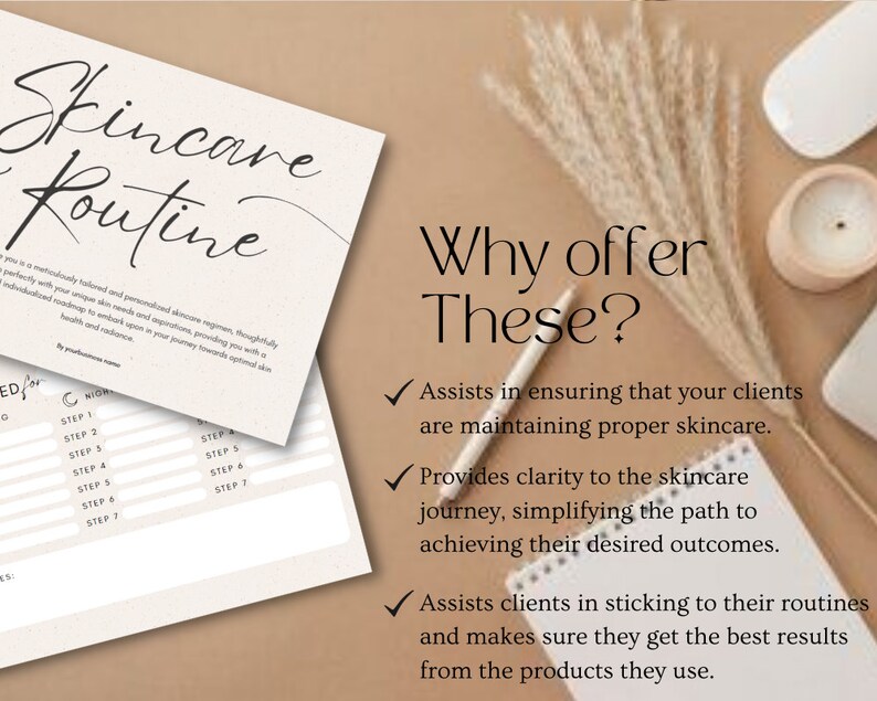 Skincare Routine Cards, Editable Esthetician Templates, Facial ...