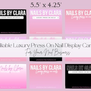 Editable Press on Nail Display Card Template, DIY Press on Nails ...