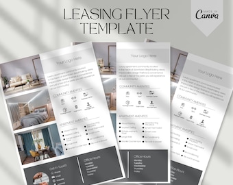 Leasing Flyer Template | Customizable Marketing Sheet for Apartments ...