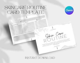 Skincare Routine Cards, Editable Esthetician Templates, Facial ...