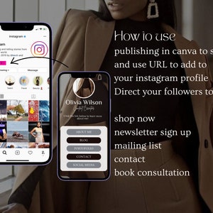 Link in Bio Template Canva| Linktree Canva Template| Instagram Landing ...