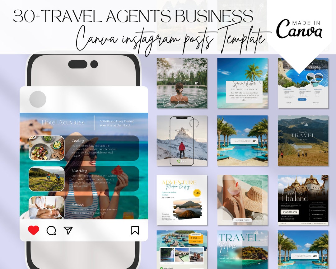Travel Instagram Templates, Travel Influencer Instagram, Travel Agent ...