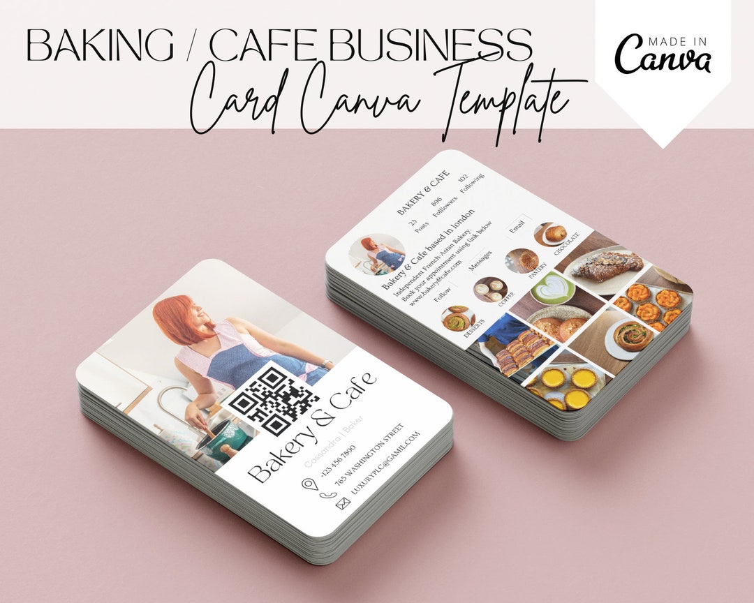 Bakery Business Card Template, Baking Business Cards, Cafe Business ...