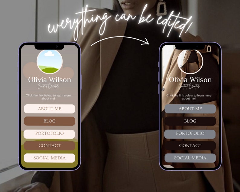 Link in Bio Template Canva Linktree Canva Template Instagram Landing Page Tik Tok Template ...