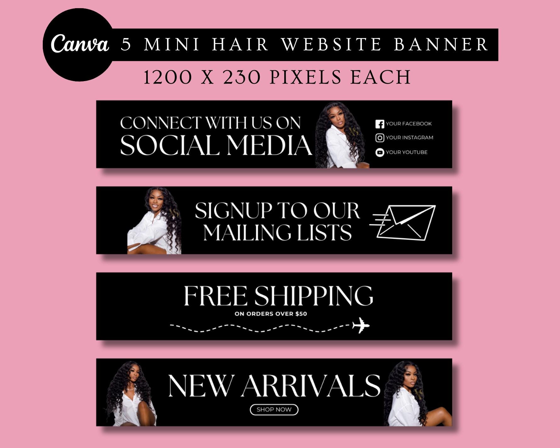 Editable Website Banners, DIY Web Banner Template Design, Shopify Wix ...