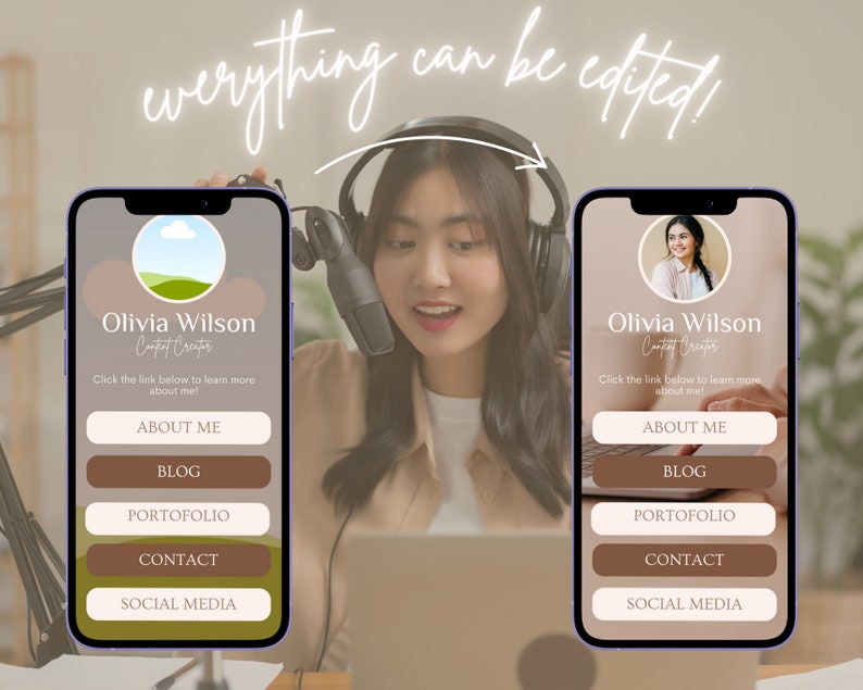 Link in Bio Template Canva Linktree Canva Template Instagram Landing ...