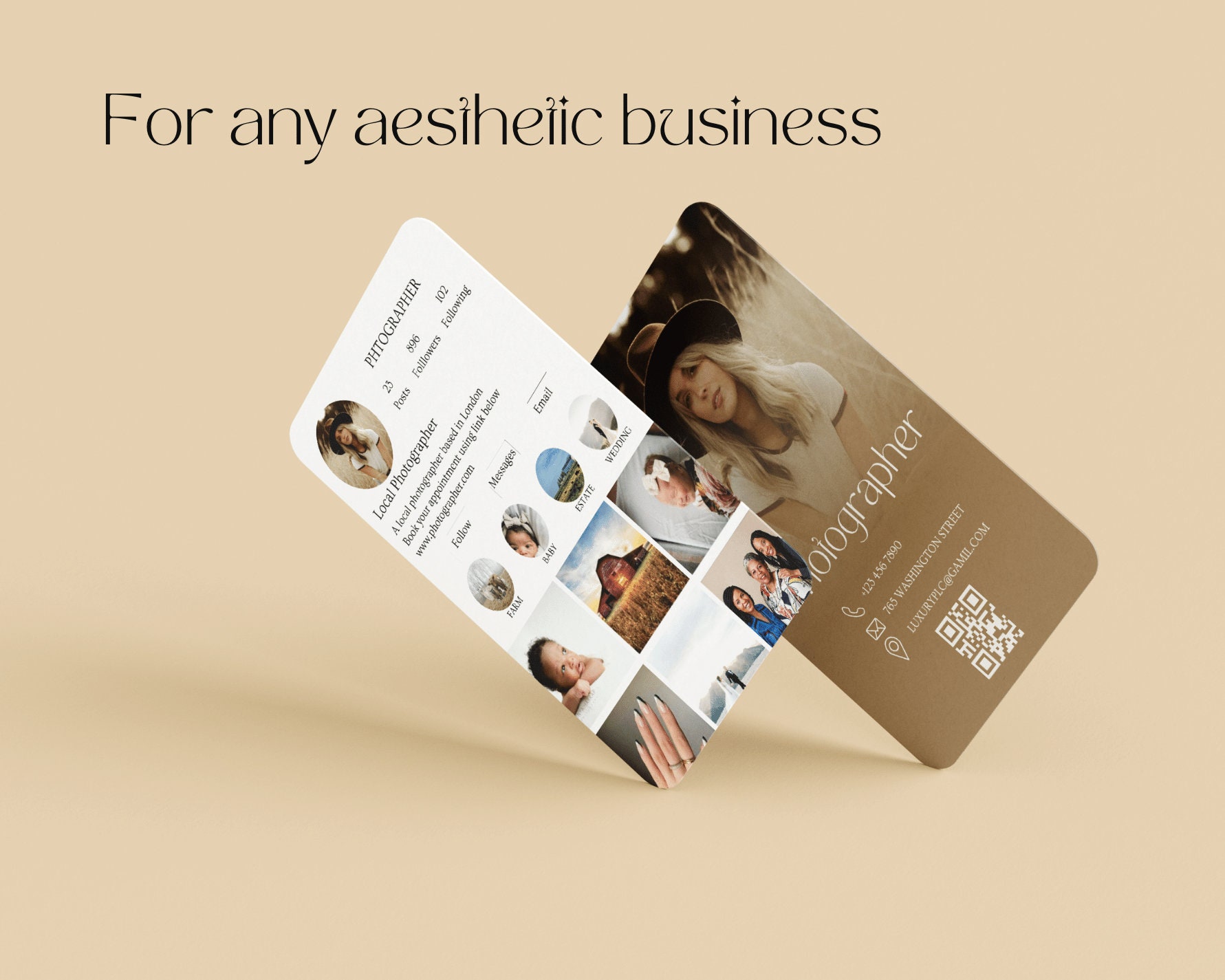 Photographer Instagram Business Card 2024, DIY Canva Business Card ...