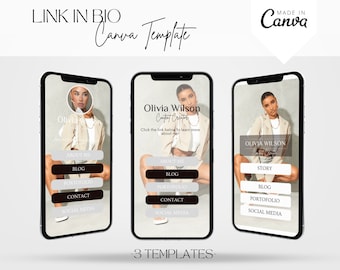 Link in Bio Template Canva | Linktree Canva Template| Instagram Landing Page| Tiktok Template ...