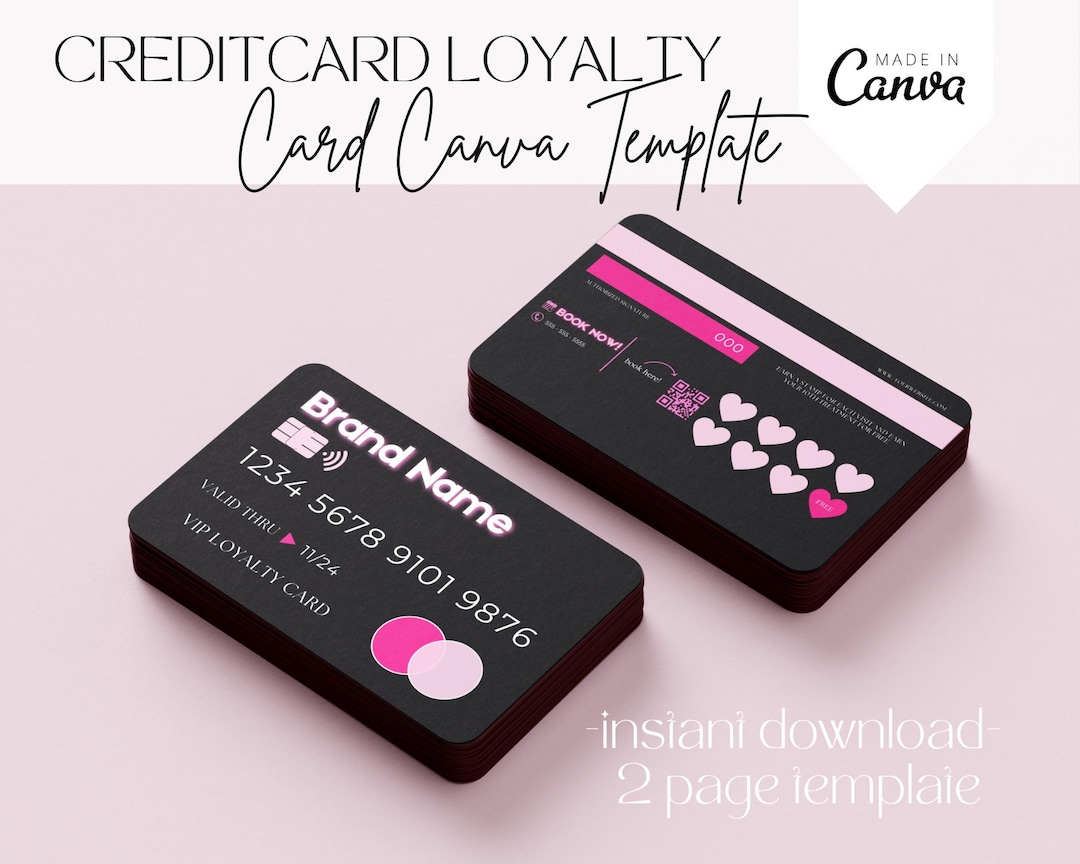 DIY Loyalty Card Template, Credit Card Style Template, VIP Beauty Cards ...