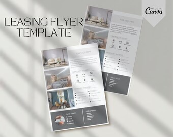 Leasing Flyer Template Customizable Marketing Sheet for Apartments ...