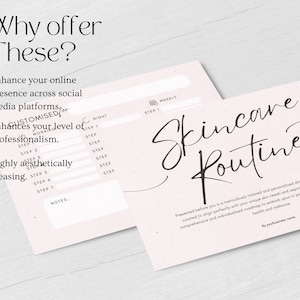 Skincare Routine Cards, Editable Esthetician Templates, Facial ...