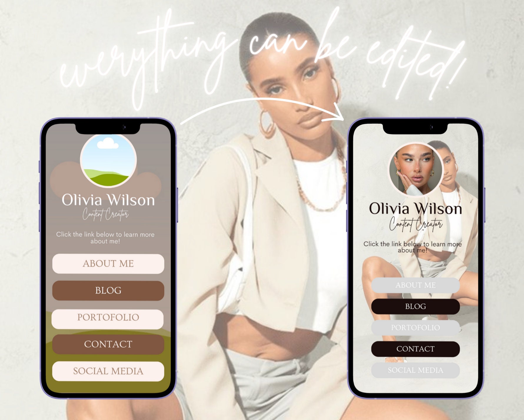 Link in Bio Template Canva Linktree Canva Template Instagram Landing ...