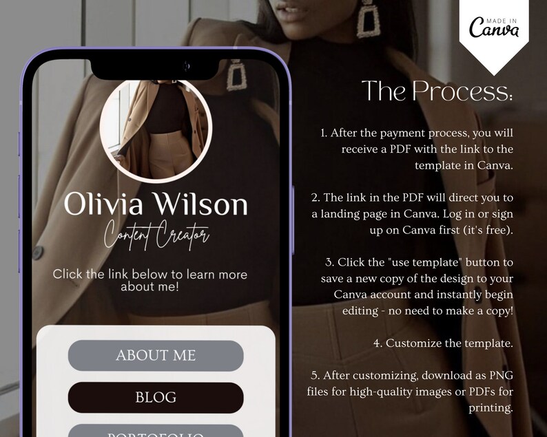 Link in Bio Template Canva Linktree Canva Template Instagram Landing Page Tik Tok Template ...