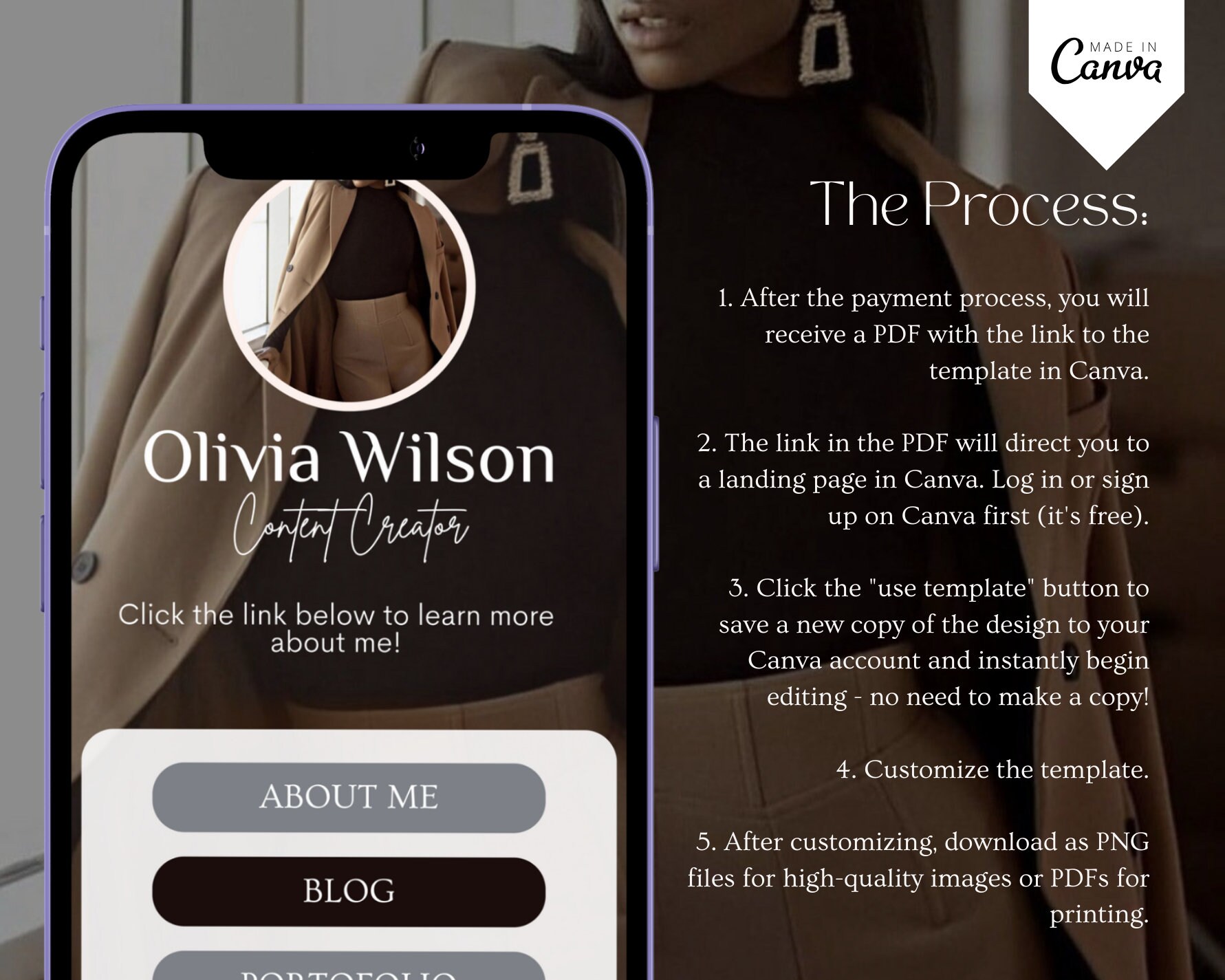 Link in Bio Template Canva Linktree Canva Template Instagram Landing ...