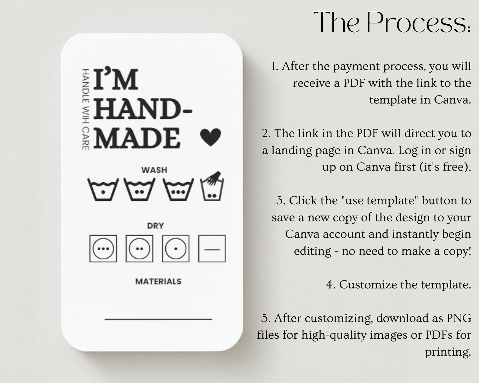 Editable Hang Tag Bundle, Price Tag Template, Washing Instructions ...
