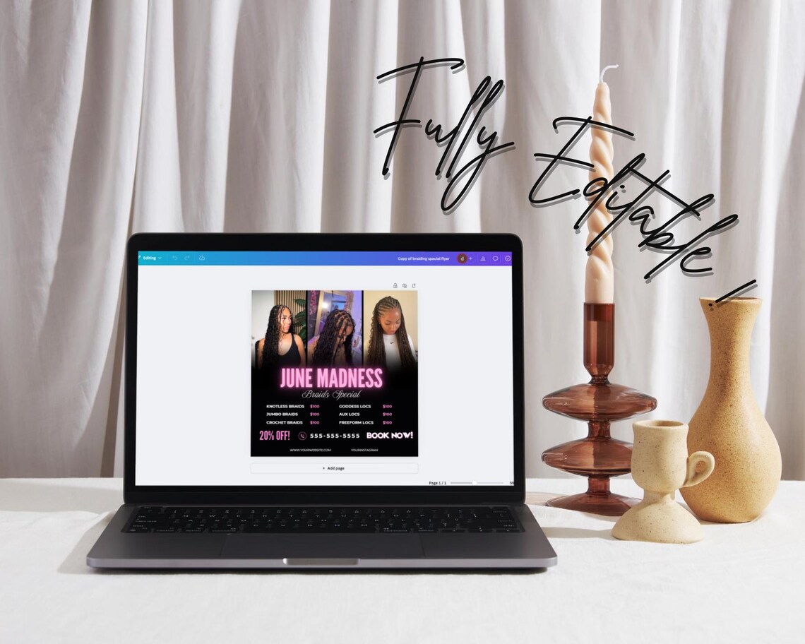 Braid Flyer, Knotless Braid Flyer, Locs Flyer, Hair Stylist Promo ...