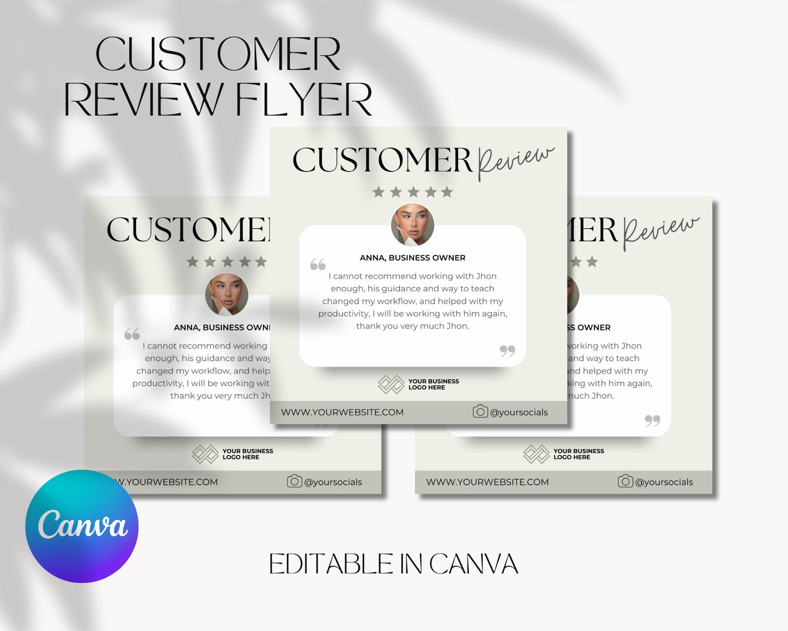 Customer Review Flyer, DIY Flyer Template Design, Customer Feedback ...