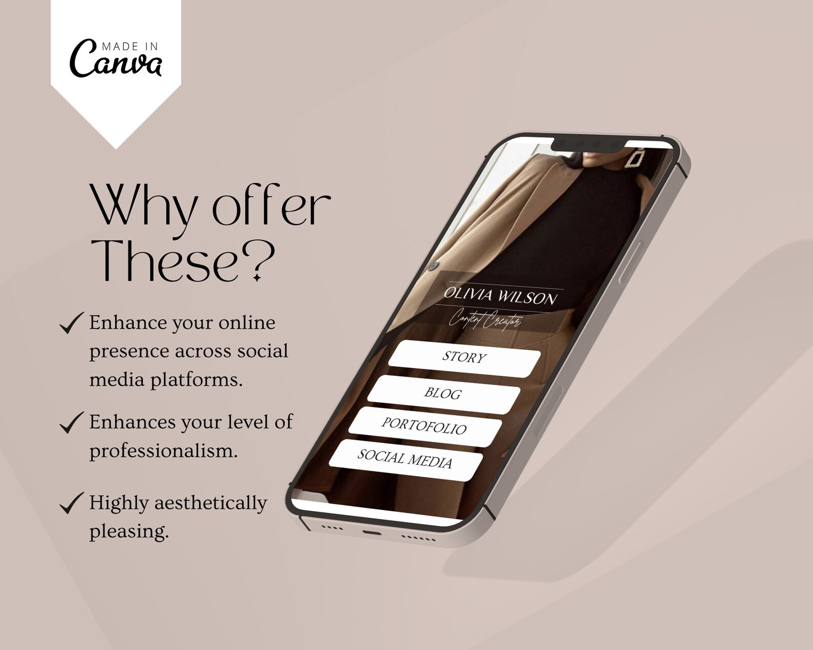 Link in Bio Template Canva| Linktree Canva Template| Instagram Landing ...