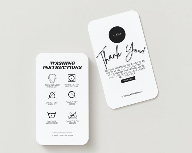 Editable Hang Tag Bundle, Price Tag Template, Washing Instructions ...