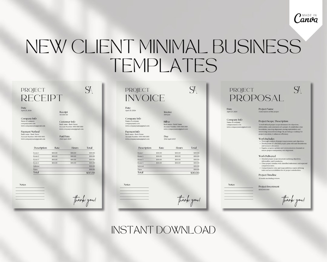 Small Business Forms Bundle | Business Template | Minimalist Templates ...