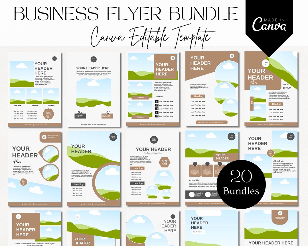 20 Business Flyers Bundle, Small Business Marketing Flyers, Service ...