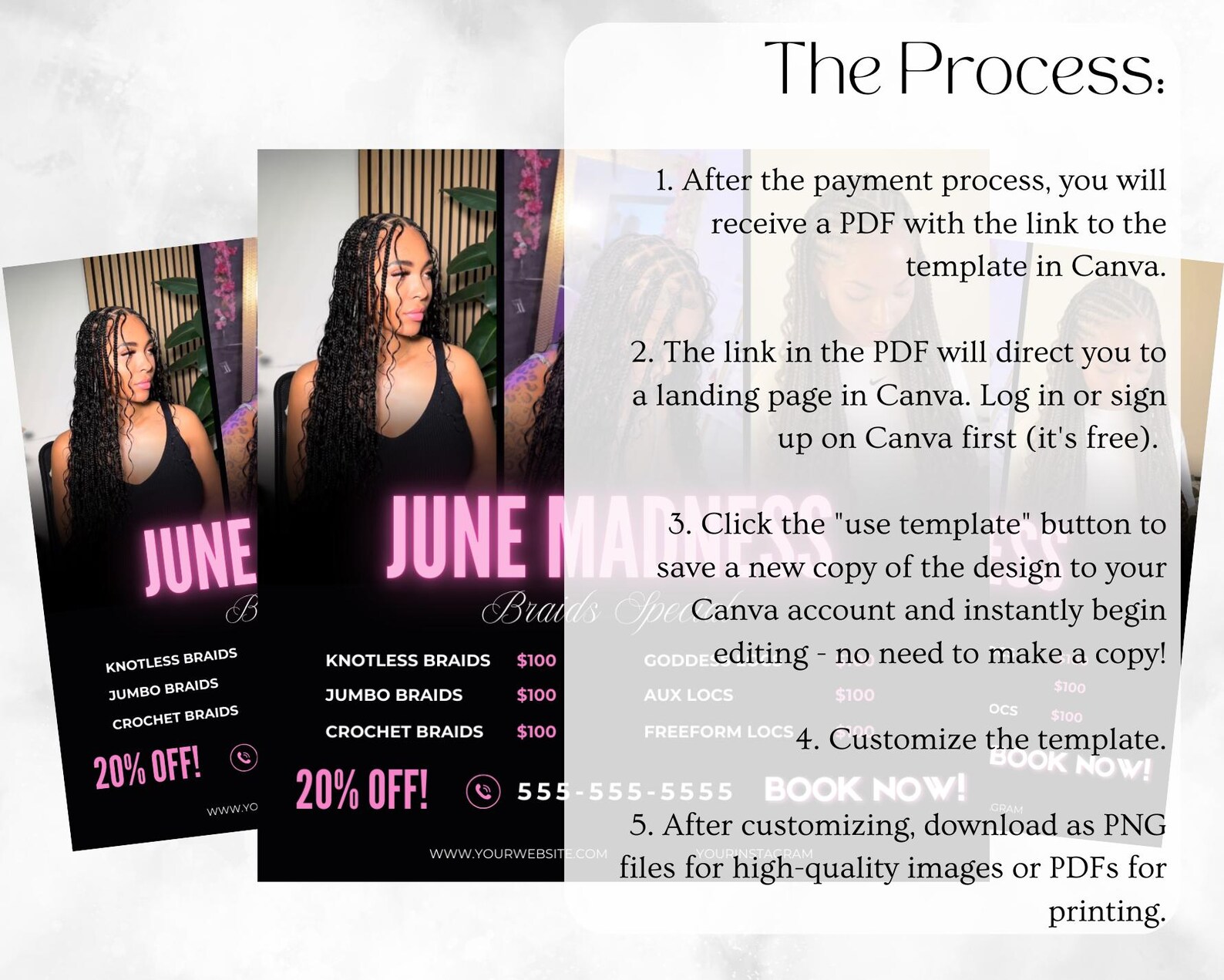Braid Flyer, Knotless Braid Flyer, Locs Flyer, Hair Stylist Promo ...