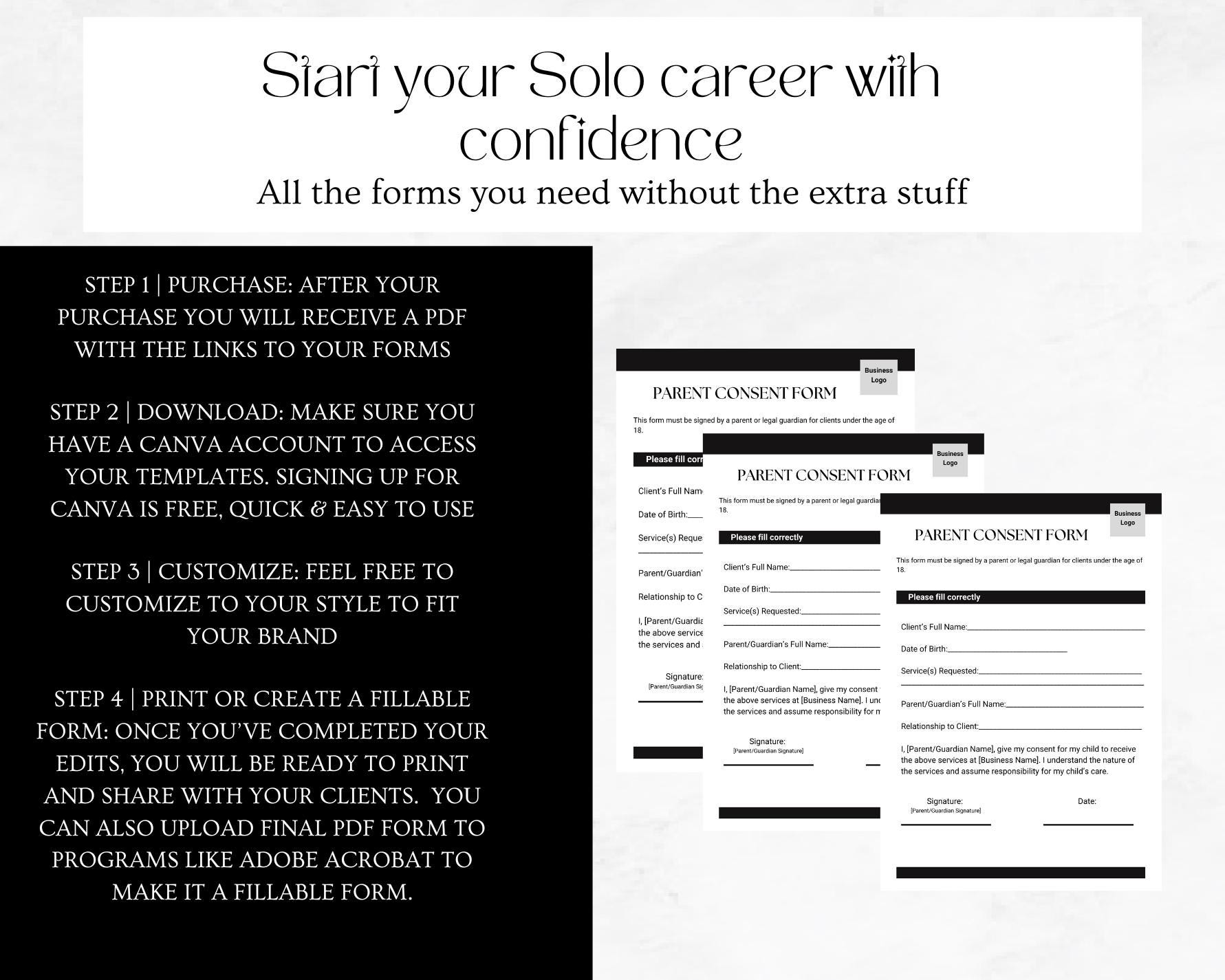 Esthetician Consent Forms Starter Bundle Templates Pack, Printable ...